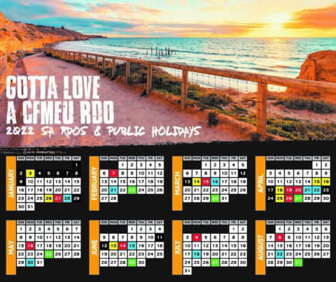 THE 2022 RDO CALENDAR IS OUT NOW! - CFMEU SA
