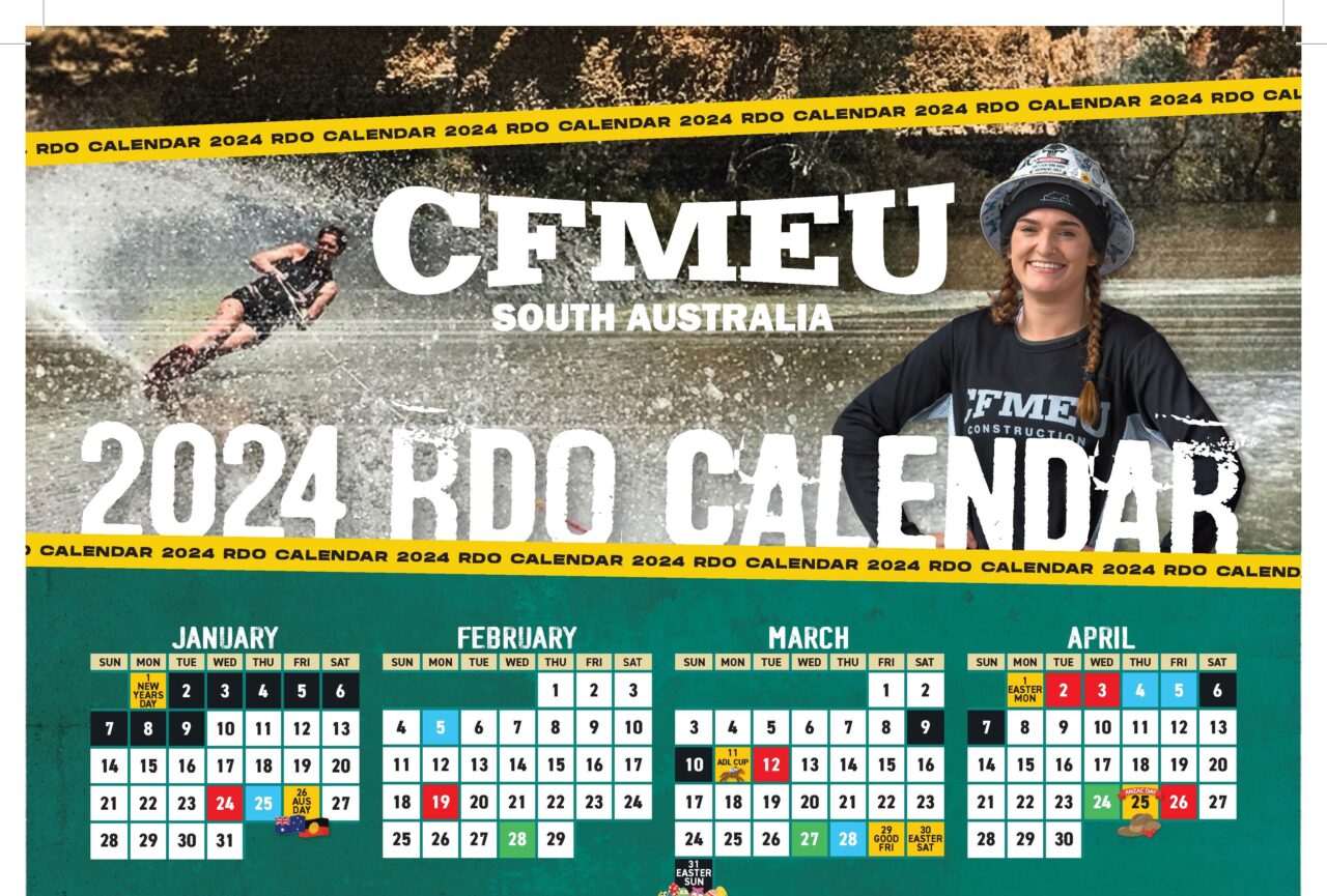 THE 2024 RDO CALENDAR IS OUT NOW!! - CFMEU SA